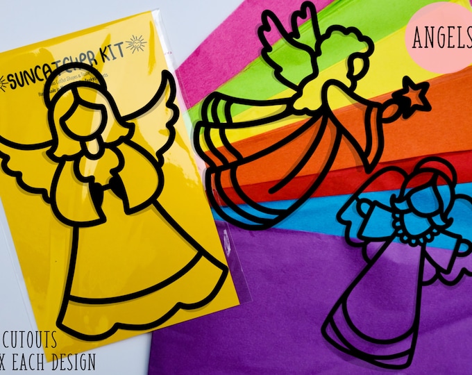 Angels Suncatcher Kit - Kids Craft Kit- Stained Glass Tissue Paper ...
