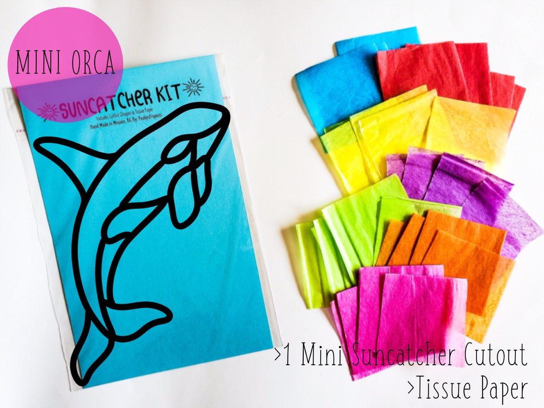 Mini Orca Suncatcher Kit Kids Craft Kit Stained Glass Tissue Paper ...