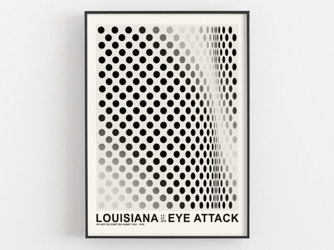 Pause 1964 by Bridget Riley, Louisiana Eye Attack Exhibition Poster ...