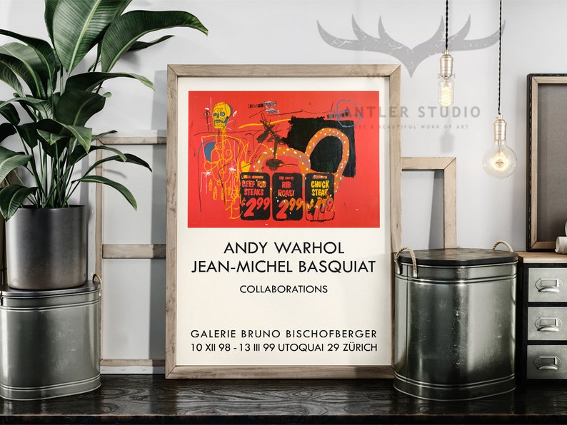 Andy Warhol & Jean Michel Basquiat Collaboration Art - Etsy