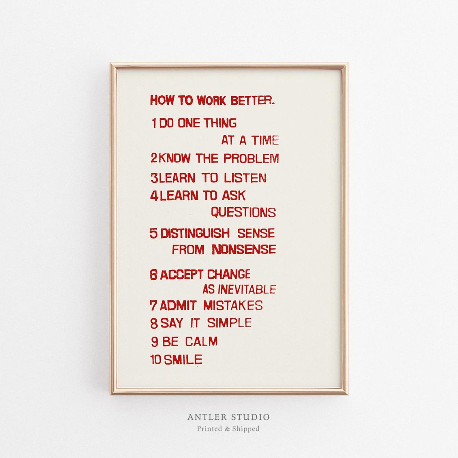 How to Work Better by Peter Fischli and David Weiss Print, Office Decor ...