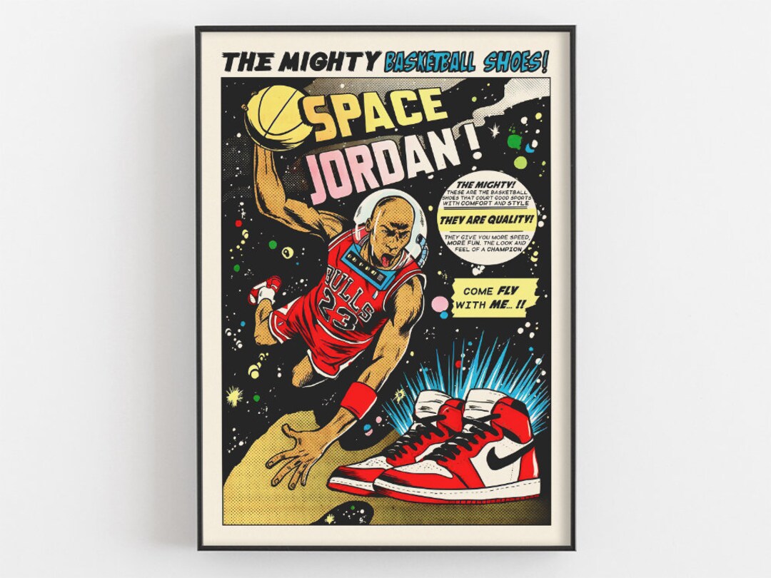 Space Jordan Comic Poster Michael Jordan Nike Shoes - Etsy
