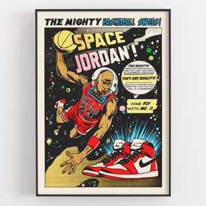 Space Jordan Comic Poster Michael Jordan Nike Shoes - Etsy