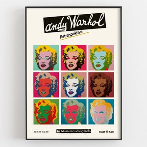 Marilyn Monroe Exhibition Poster Andy Warhol, Colorful Museum Poster ...