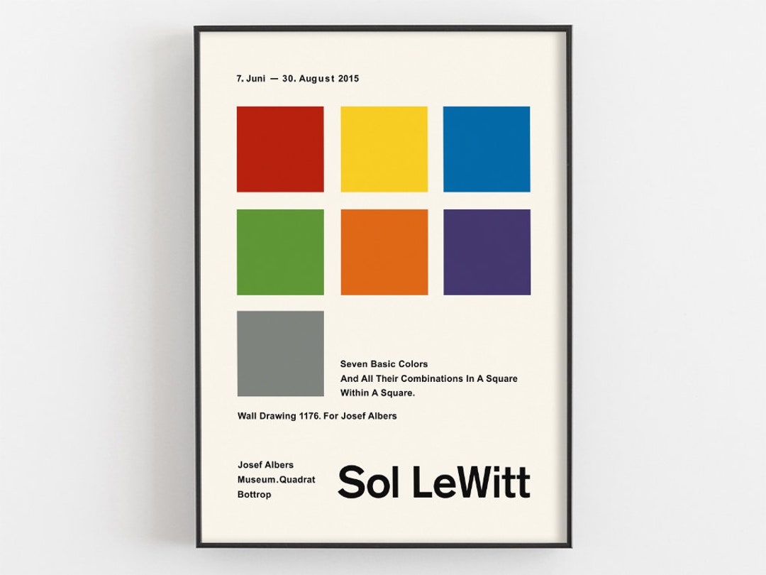 Sol Lewitt Print, Josef Albers Exhibition Poster, Seven Basic Colors ...