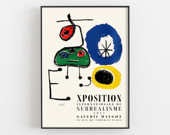 Joan Miro Exhibition Poster Abstract, 1935 Museum Artist Art Print ...