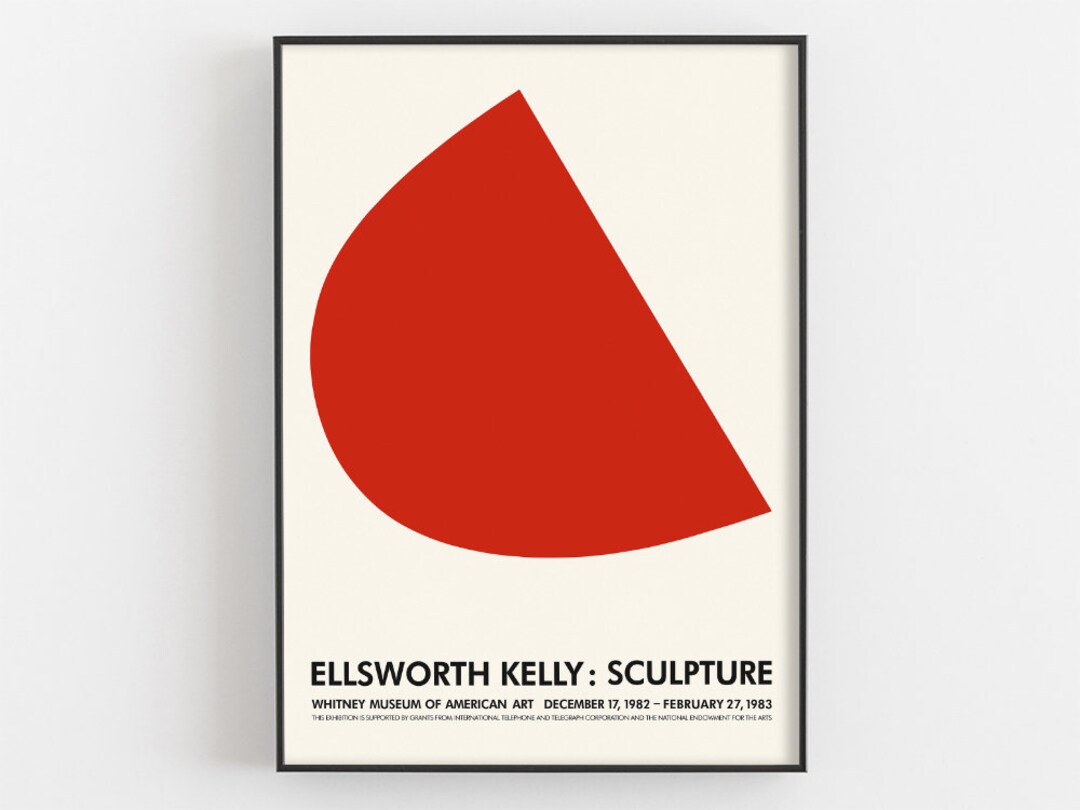 Ellsworth Kelly Red Curve Poster, Exhibition Print, Vintage Swiss ...