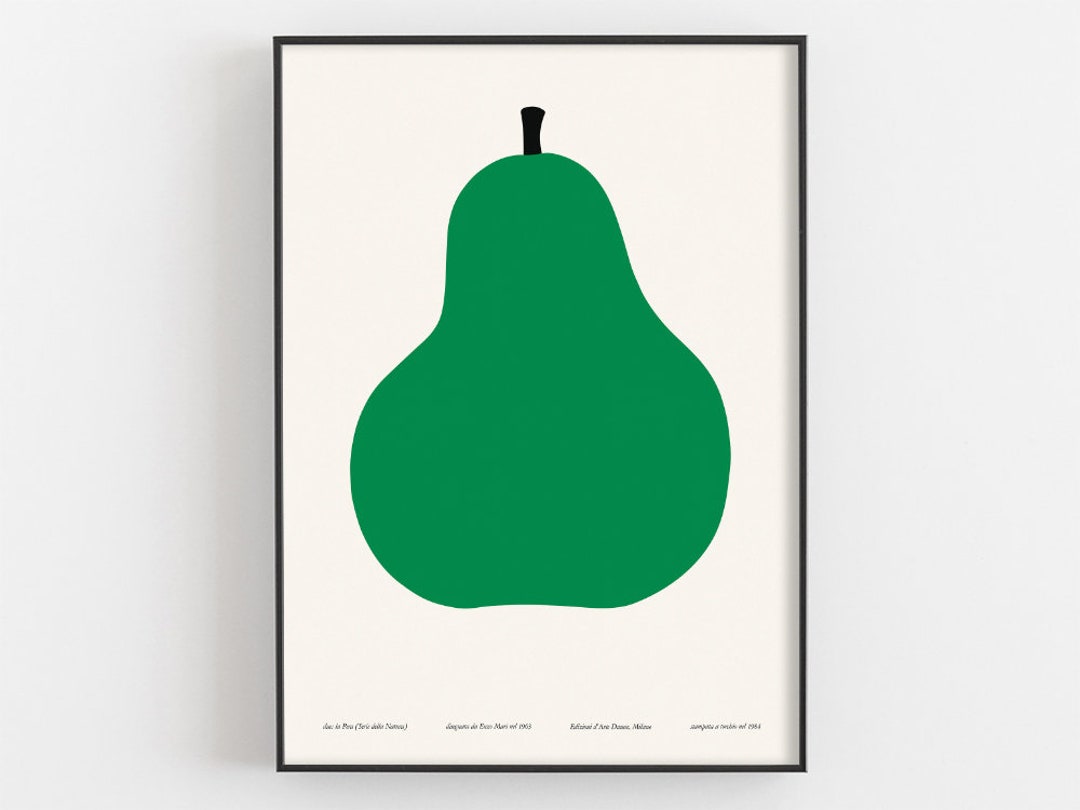 La Pera Poster, Enzo Mari Mid-century Modern Wall Art, the Green Pear ...