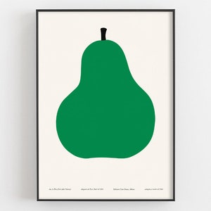 La Pera Poster, Enzo Mari Mid-century Modern Wall Art, the Green Pear ...