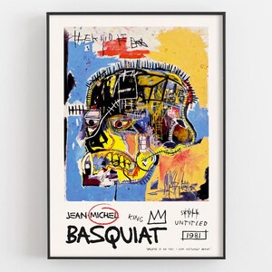Skull Untitled - Jean Michel Basquiat Exhibition Poster, Mixed Graffiti ...