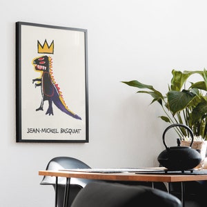 Dinosaur Crown Print, Jean Michel Basquiat Exhibition Poster, Graffiti ...