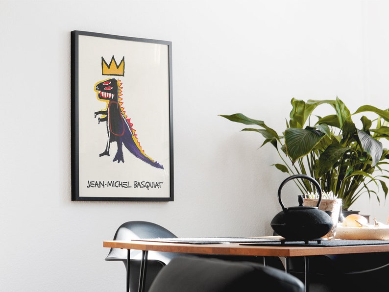 Dinosaur Crown Print Jean Michel Basquiat Exhibition Poster - Etsy