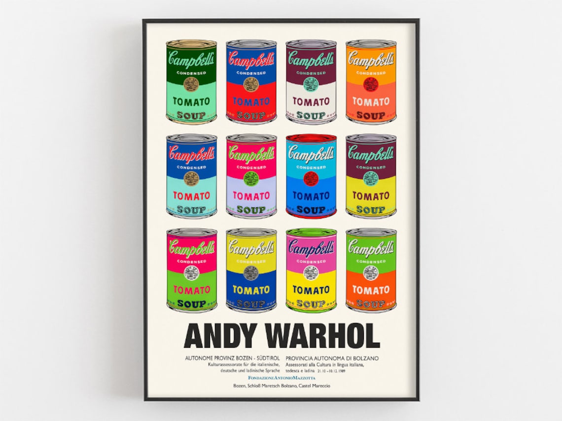 Colored Campbell's Soup Cans Print Andy Warhol Exhibition - Etsy