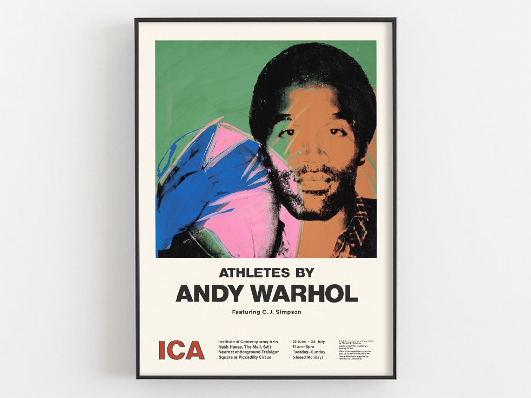 OJ Simpson Pop Portrait, Athletes by Andy Warhol Exhibition Poster ...