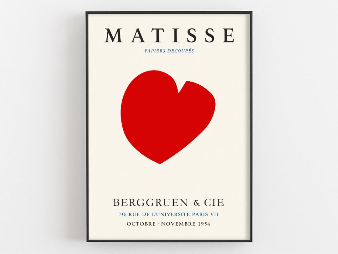 Matisse Heart Print, Mid-century Modern Wall Art, Le Coeur Exhibition ...