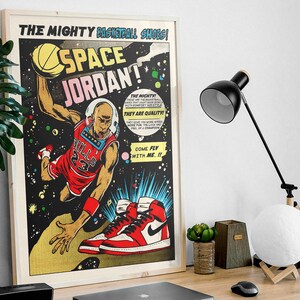 Space Jordan Comic Poster Michael Jordan Nike Shoes - Etsy