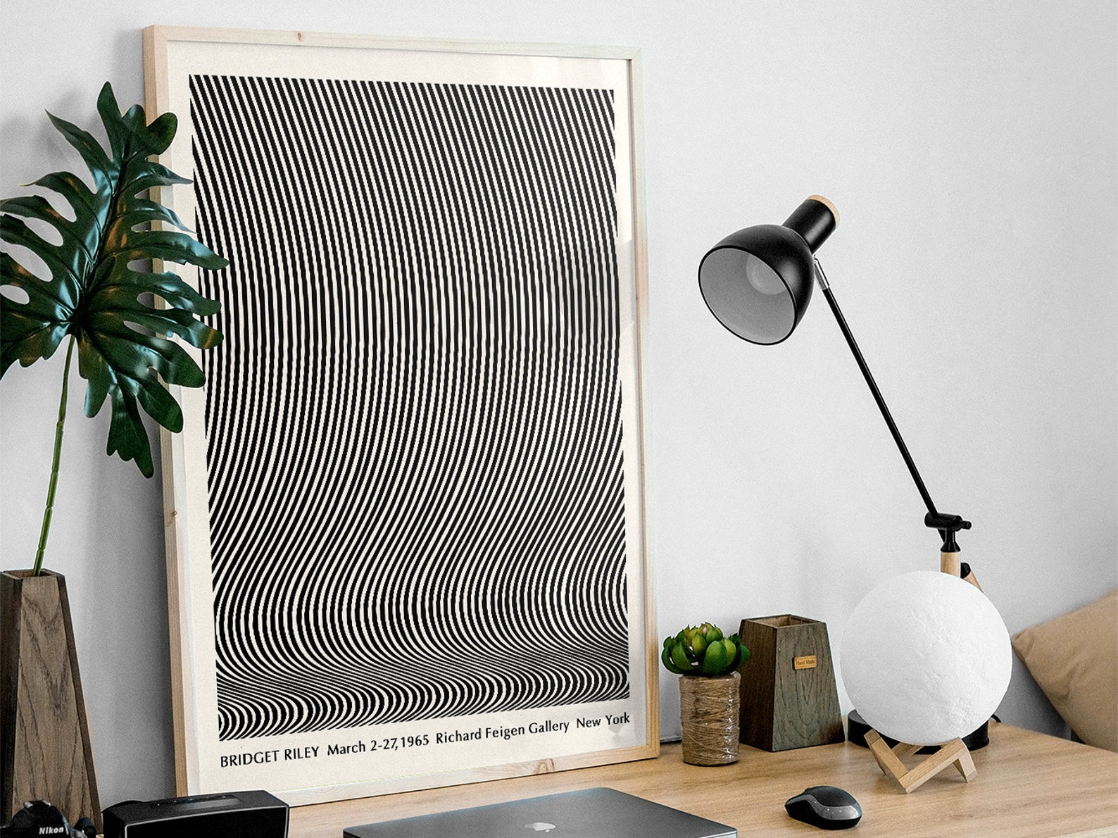 Bridget Riley Richard Fiegen Gallery Poster, Arrayed Lines Stripes ...