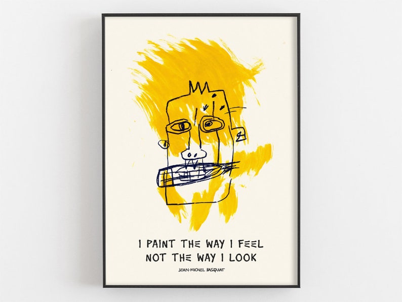 Jean Michel Basquiat Quote Poster Abstract Crown Print - Etsy
