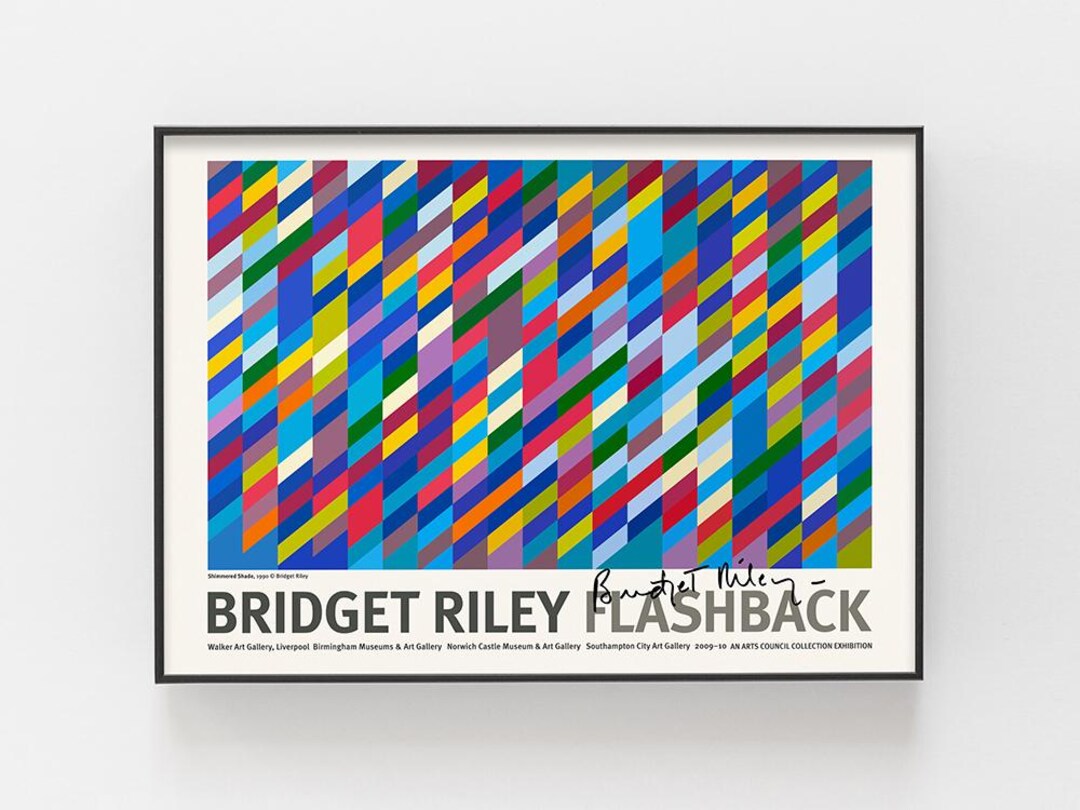 Bridget Riley Flashback Exhibition Poster, Shimmered Shade Art Print ...