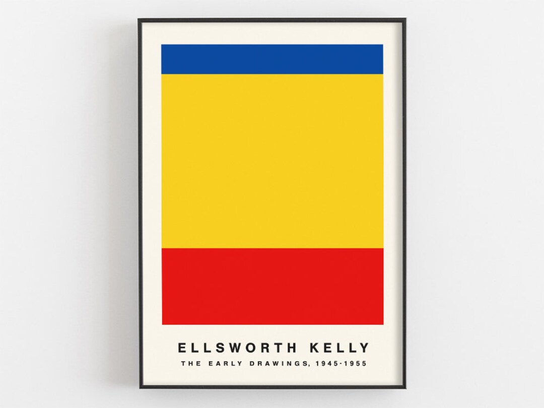 Ellsworth Kelly Exhibition Poster, Blue Yellow Red Print, Abstract Wall ...