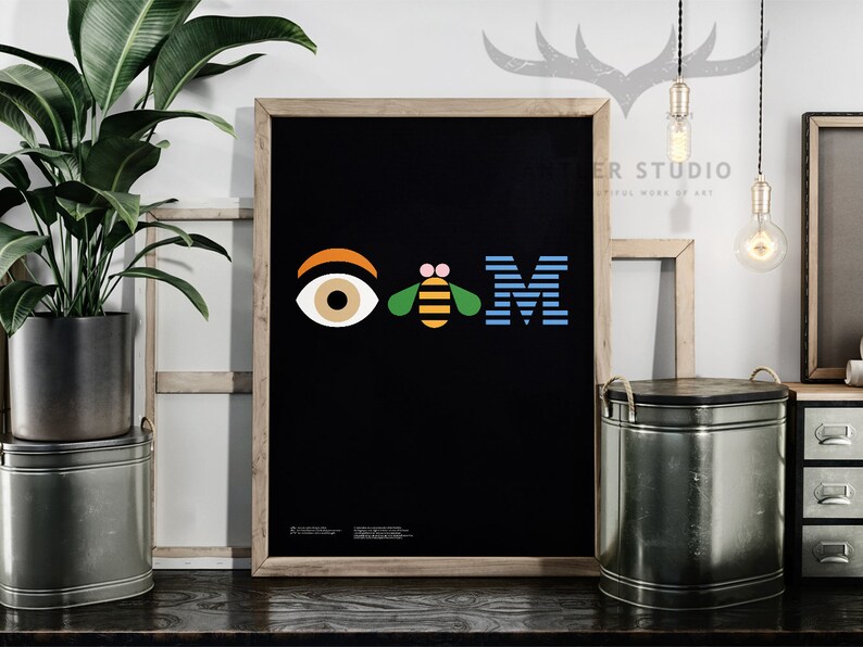 Paul Rand IBM Rebus Advertising Poster Eye-bee-m 1981 Print - Etsy ...