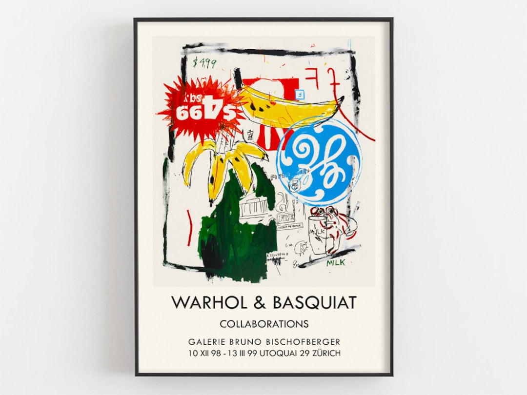 Warhol & Basquiat Collaboration Artwork, Bananas Exhibition Poster, Jean Michel Giclée Print ...