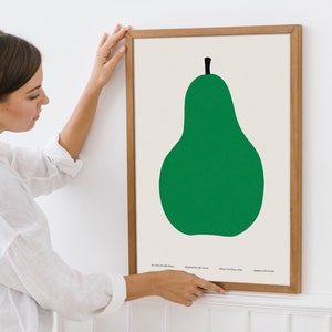 La Pera Poster, Enzo Mari Mid-century Modern Wall Art, the Green Pear ...