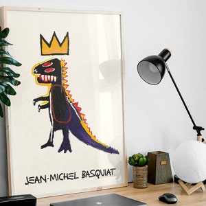 Dinosaur Crown Print, Jean Michel Basquiat Exhibition Poster, Graffiti ...