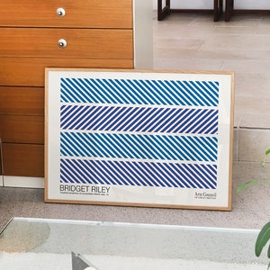 Bridget Riley Exhibition Poster, Abstract Arrayed Colorful Lines Shapes ...