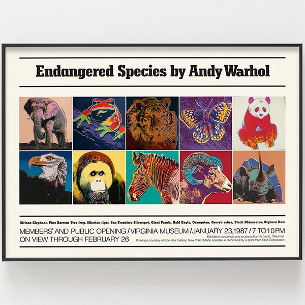 Endangered Animal Poster - Etsy
