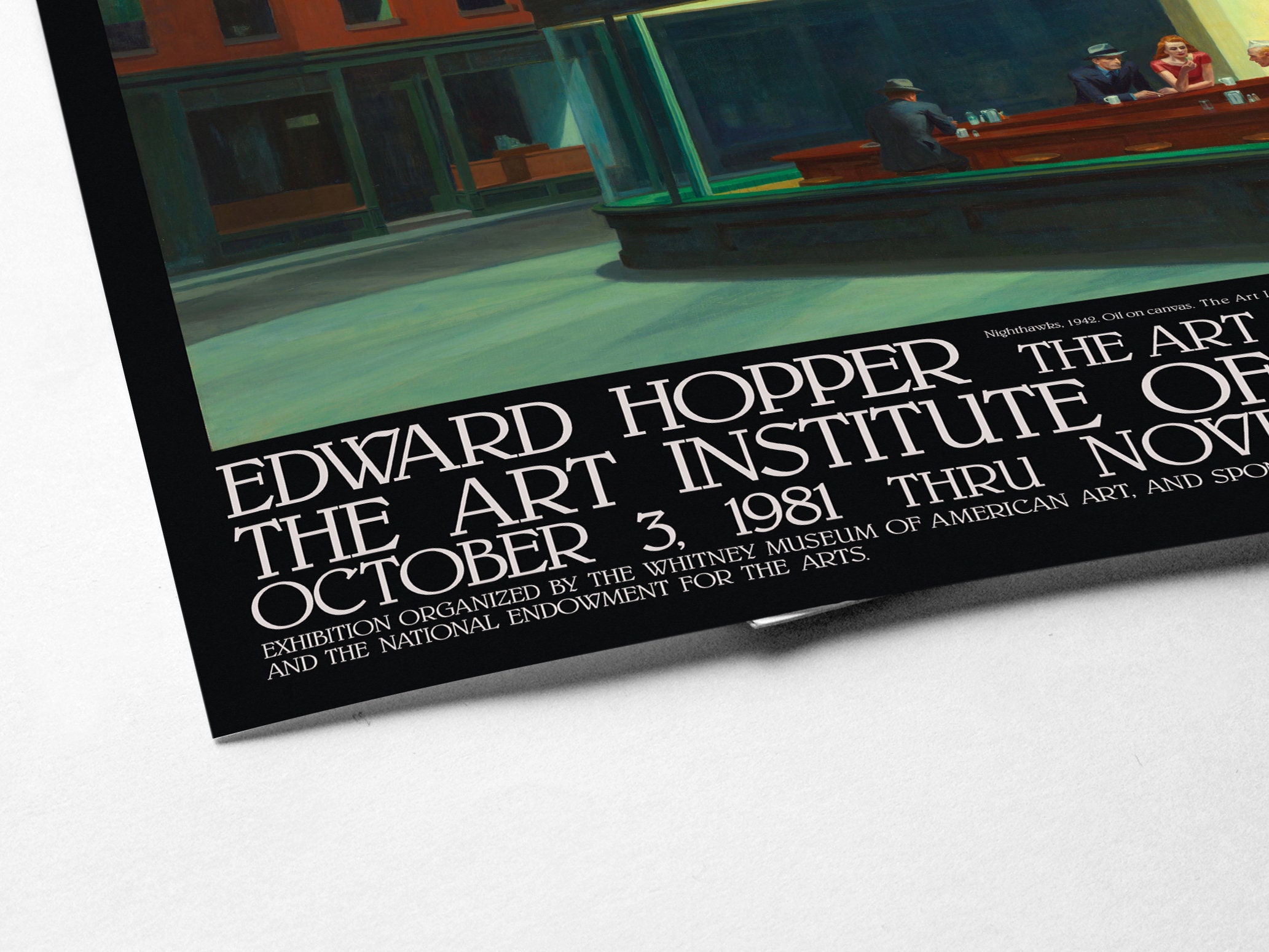 Edward Hopper Exhibition Poster Nighthawks Print American - Etsy