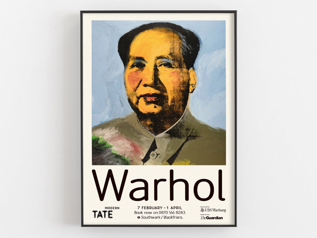 Mao by Andy Warhol Exhibition Poster, Chairman Mao Zedong Painting ...