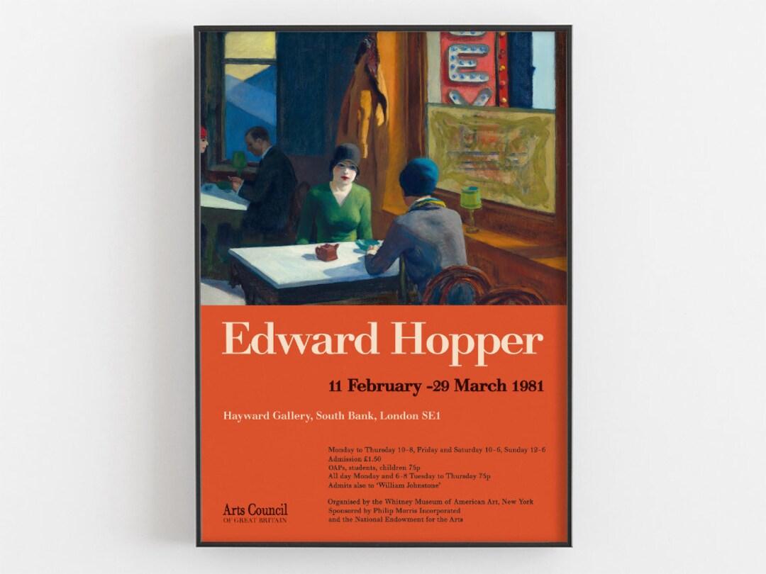 Edward Hopper Exhibition Poster, Chop Suey Print, American Realism Wall ...