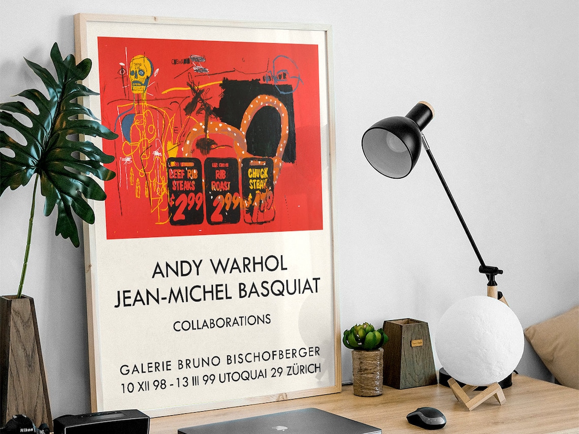 Andy Warhol & Jean Michel Basquiat Collaboration Art - Etsy