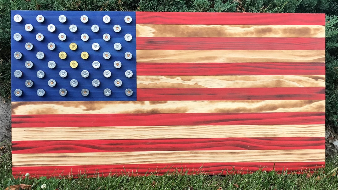 Shotgun Shell Custom Wood U.S. Flag - Etsy