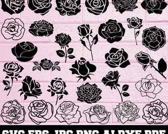 Rose svg | Etsy