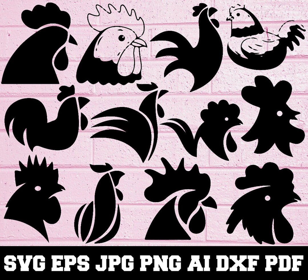 Chicken Head SVG - Chicken Head Silhouette - SVG Cut Files - Chicken ...