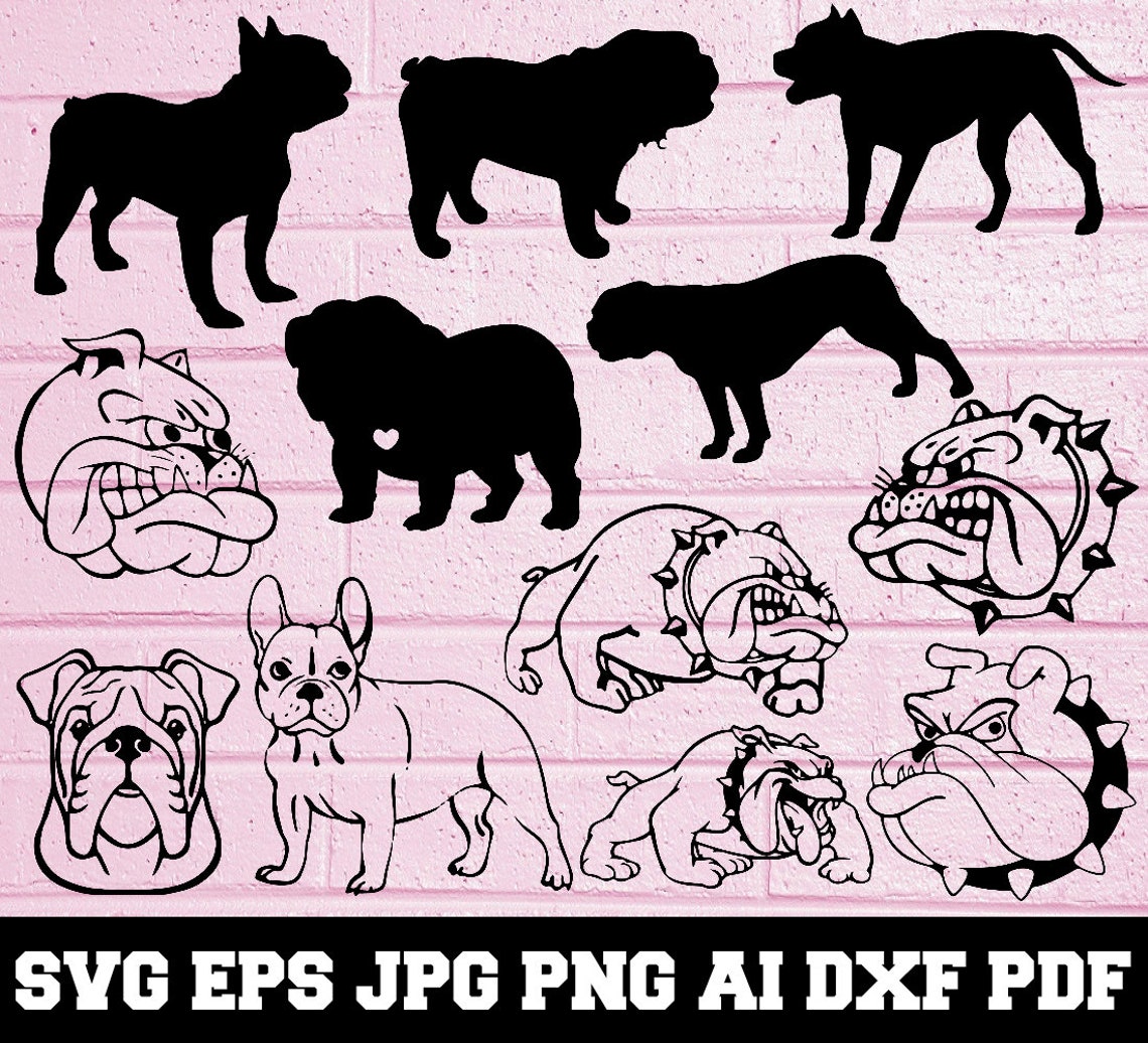 Bulldog SVG - Bulldog Silhouette - SVG Cut Files - Bulldog Bundle SVG ...