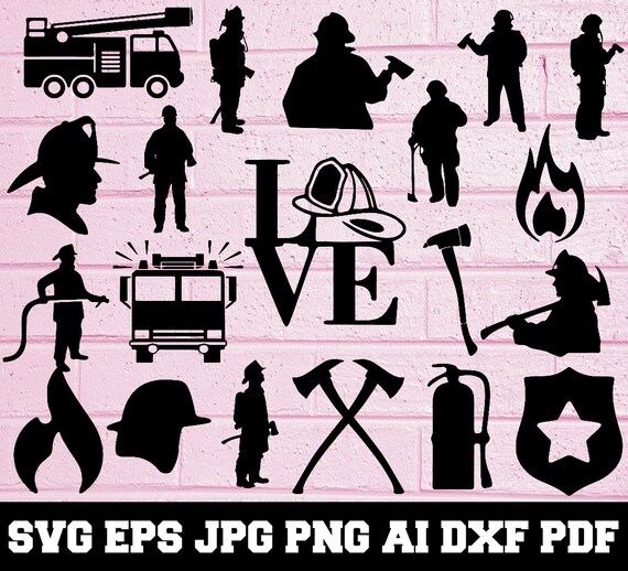 Silueta De Bombero Rezando Clip Art