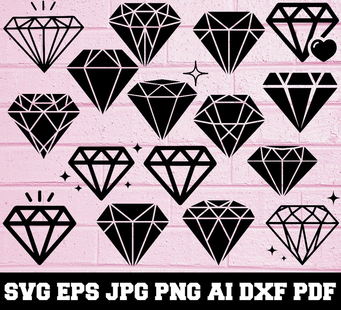 Diamant SVG - Diamant Silhouette - Diamant Plotterdatei - Diamond ...