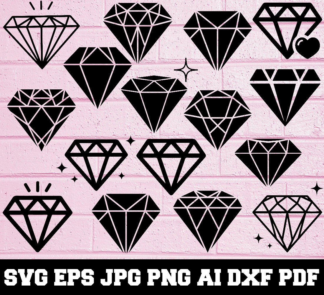 Diamond SVG - Diamond Silhouette - SVG Cut Files - Diamond Bundle SVG ...