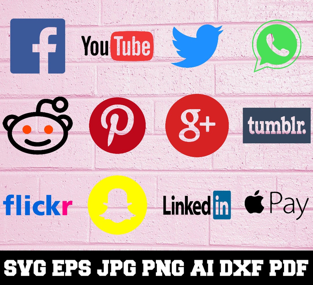 Social Media SVG- Media SVG- Social Media Silhouette- Social Media ...