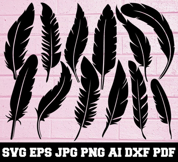 Plumas SVG Plumas Silueta Boho Svg Plumas Bundle SVG | Etsy España