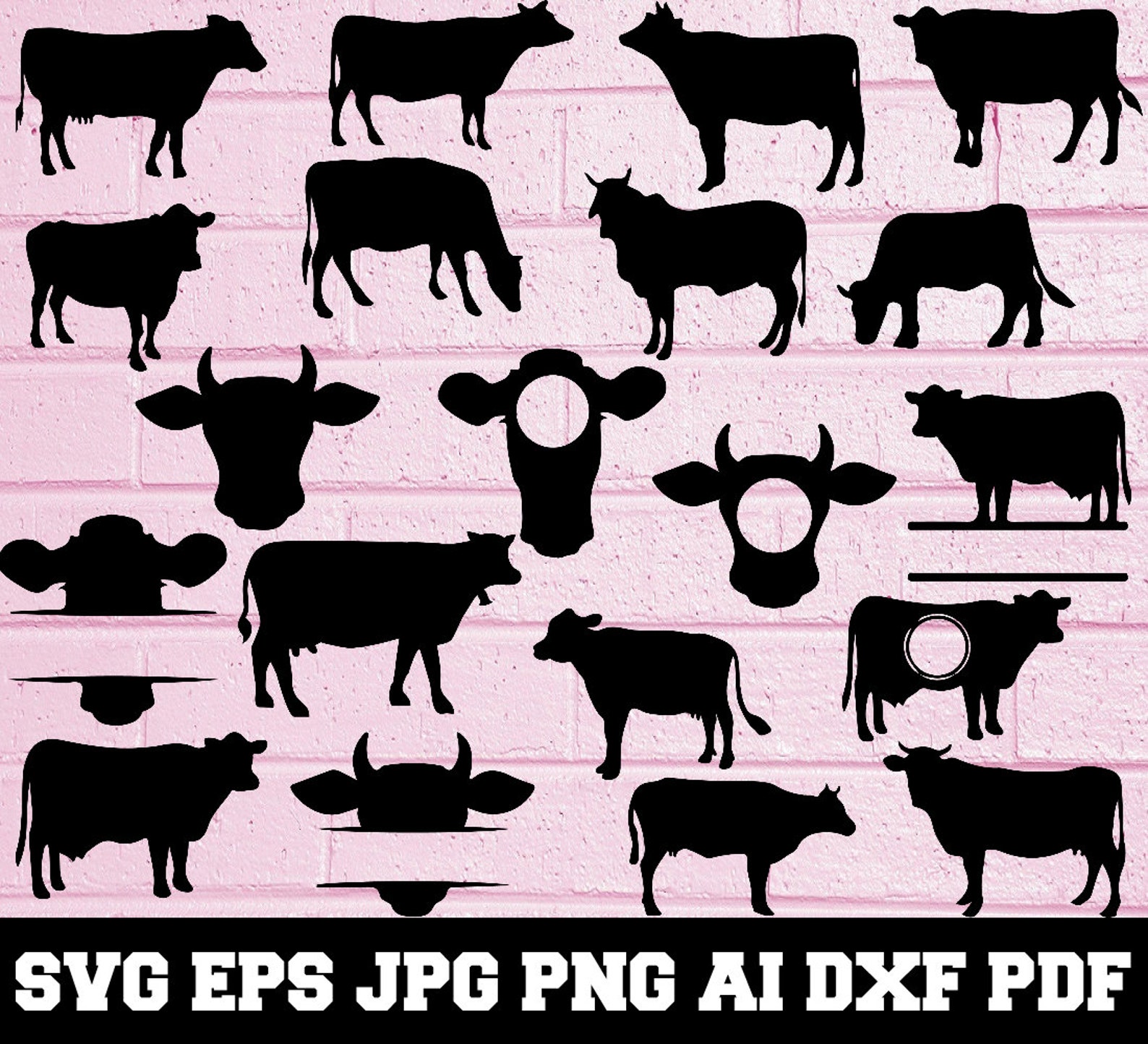 Cow SVG Animal Svg Cow Silhouette SVG Cut Files Cow - Etsy