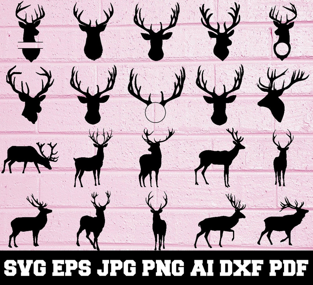 Deer SVG - Deer Antler Svg - Deer Silhouette - SVG Cut Files - Deer ...