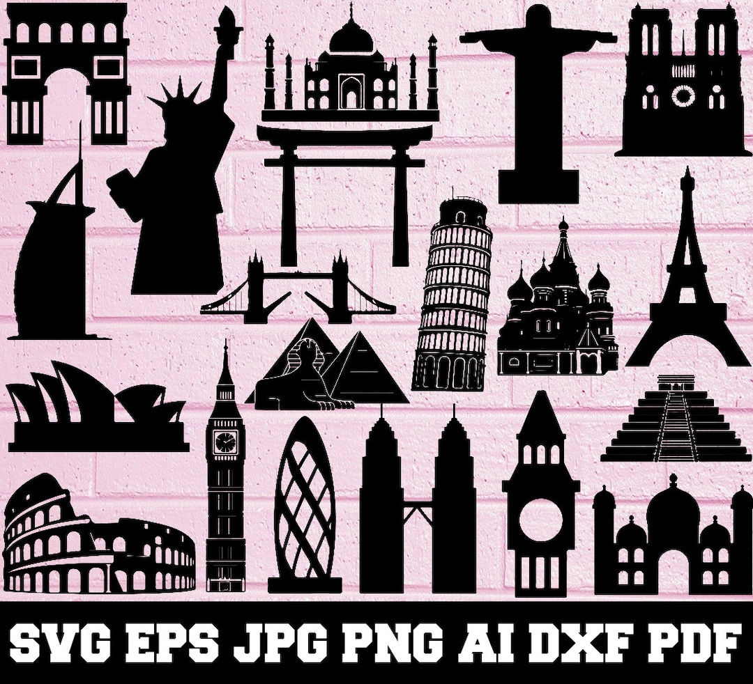 World Landmarks SVG - World Landmarks Silhouette - World Landmarks ...