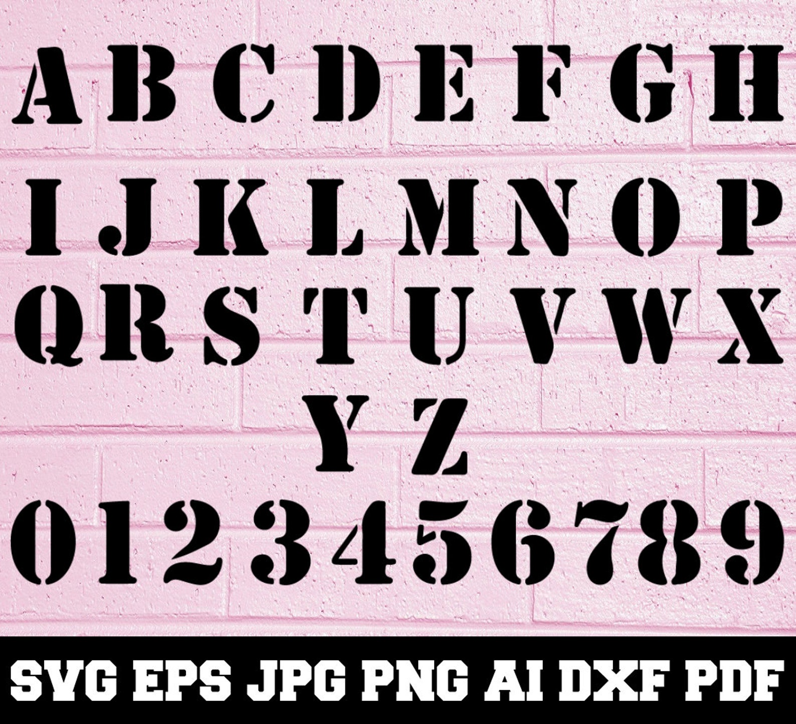 Stencil Font SVG - Stencil Cut File - Stencil Alphabet SVG - Stencil ...