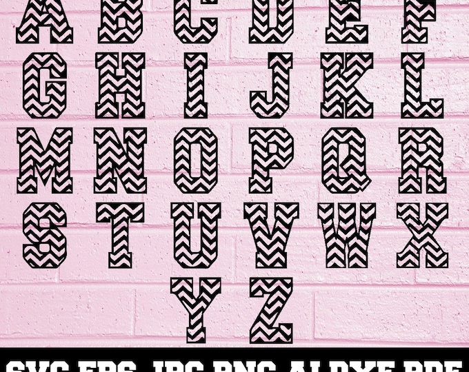 Chevron Letters Svg, Chevron Alphabet Svg, Chevron Font Svg, Chevron ...