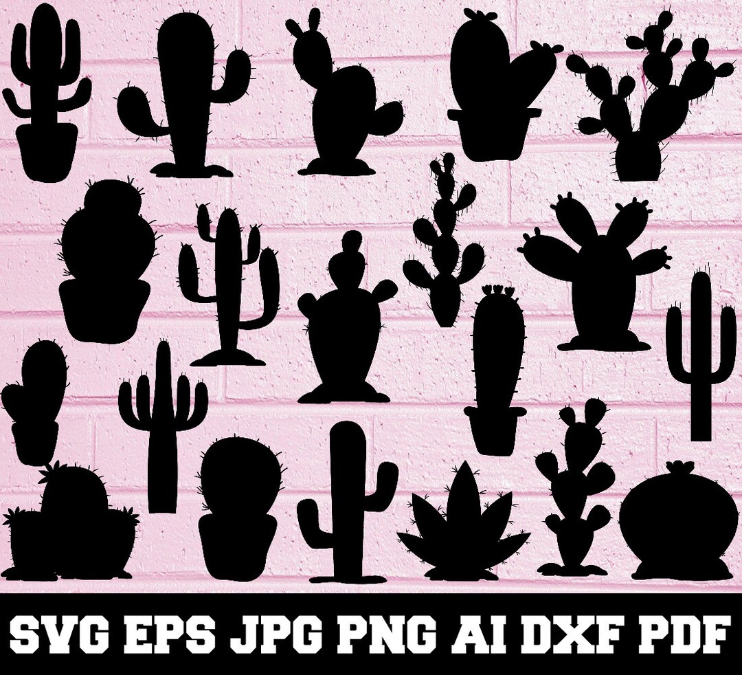 Cactus SVG - Cactus Silhouette - SVG Cut Files - Cactus Bundle SVG ...