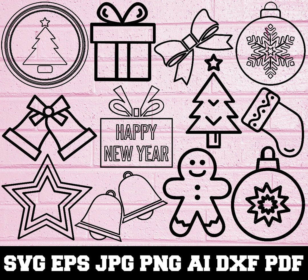 Christmas Elements SVG - Christmas Elements Silhouette - SVG Cut Files ...